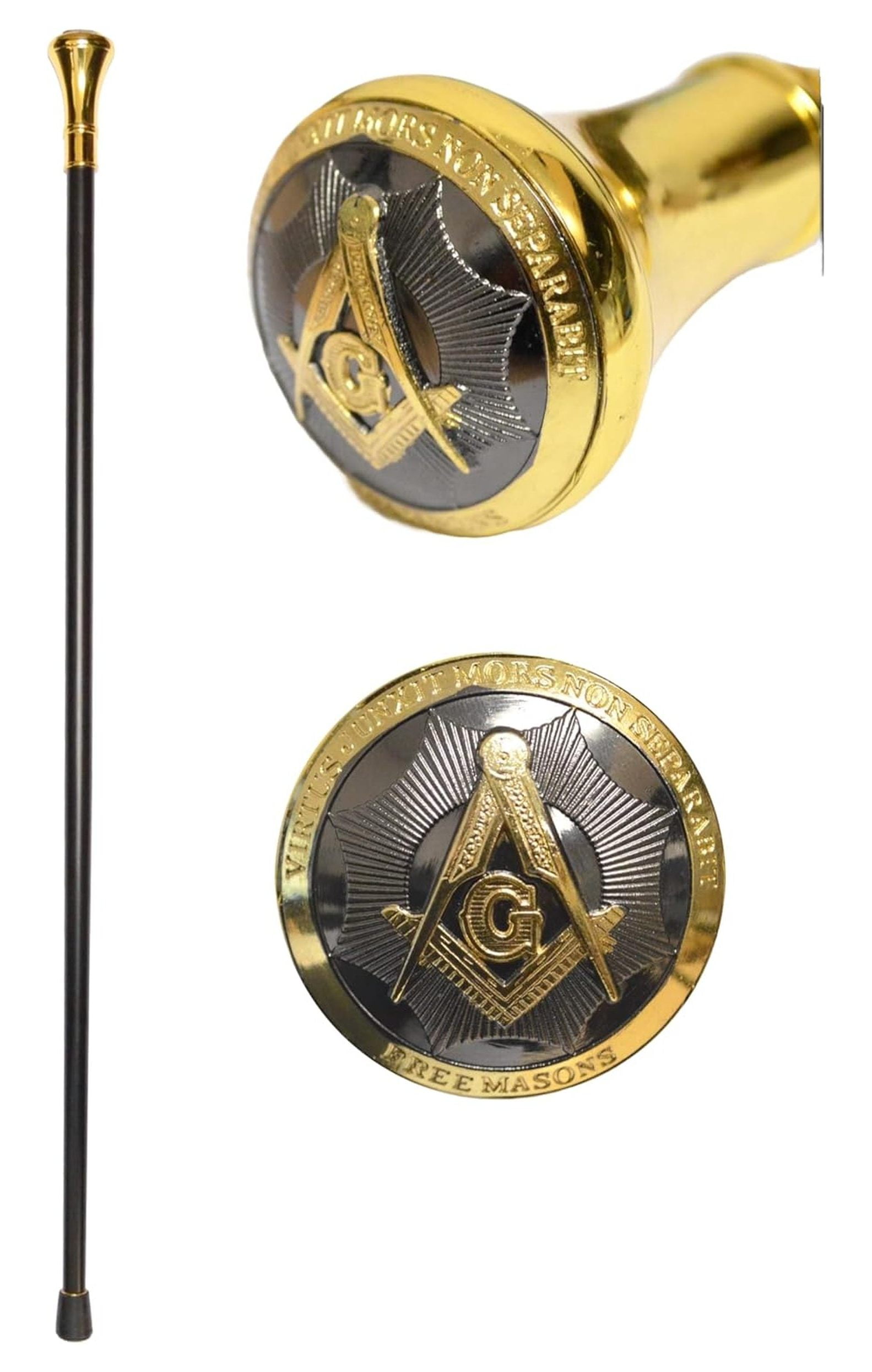 Classy Freemason Walking Stick Cane With Engraved Masonic Symbols On ...