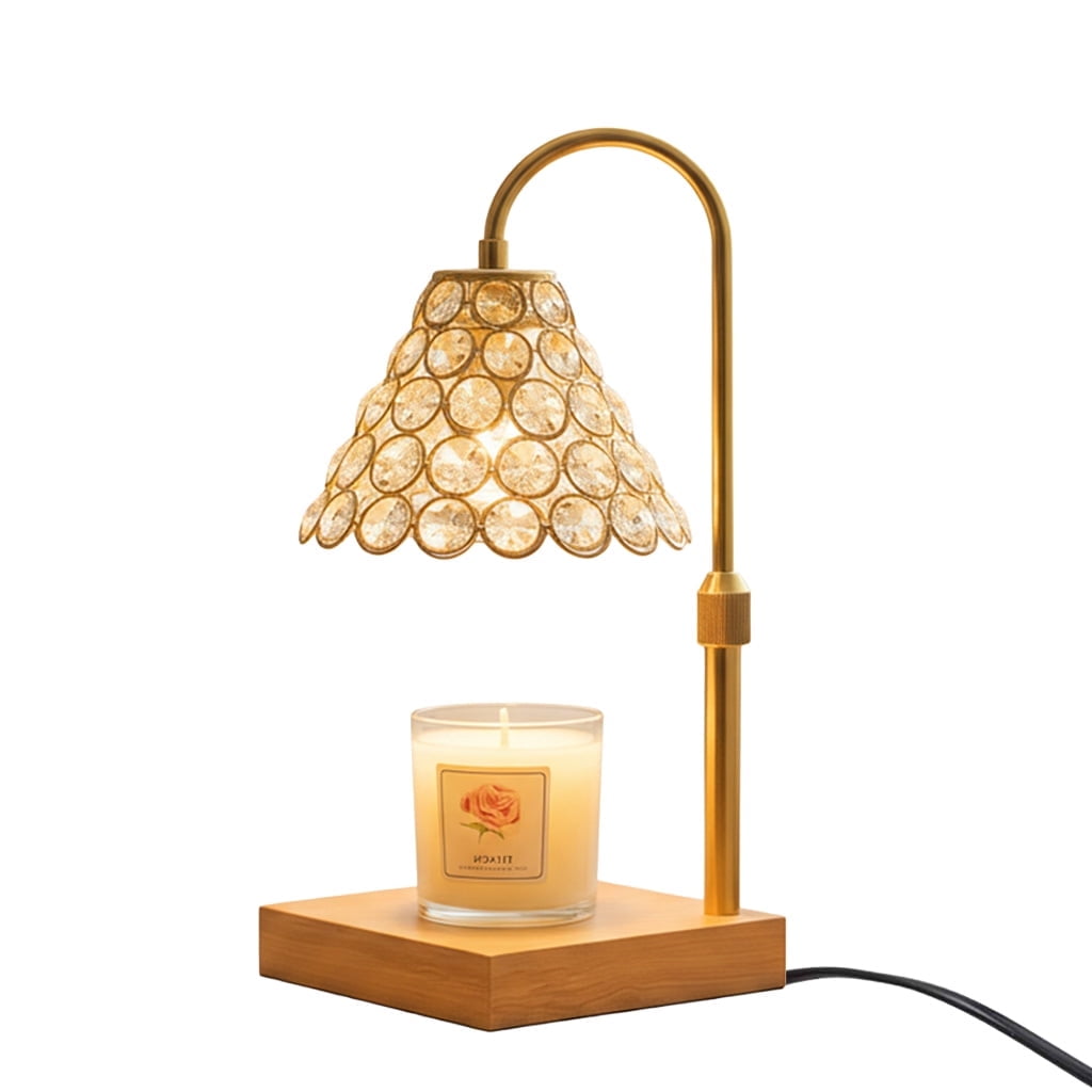 Classy Gold Cone Candle Warmer Lamp with Wood Base - Walmart.com