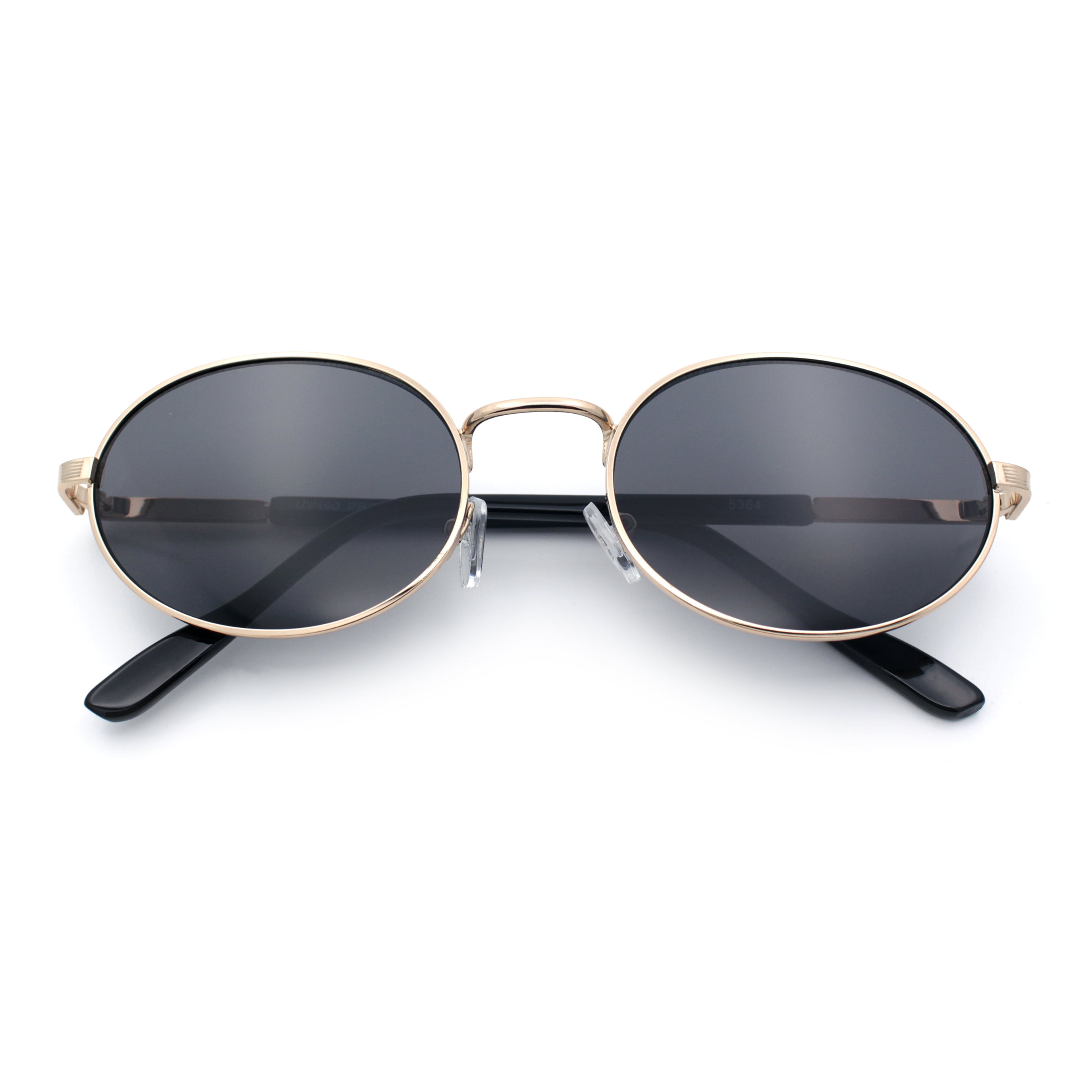 Classy Oval 90s Hip Hop Rapper Shade Metal Rim Retro Sunglasses Gold ...