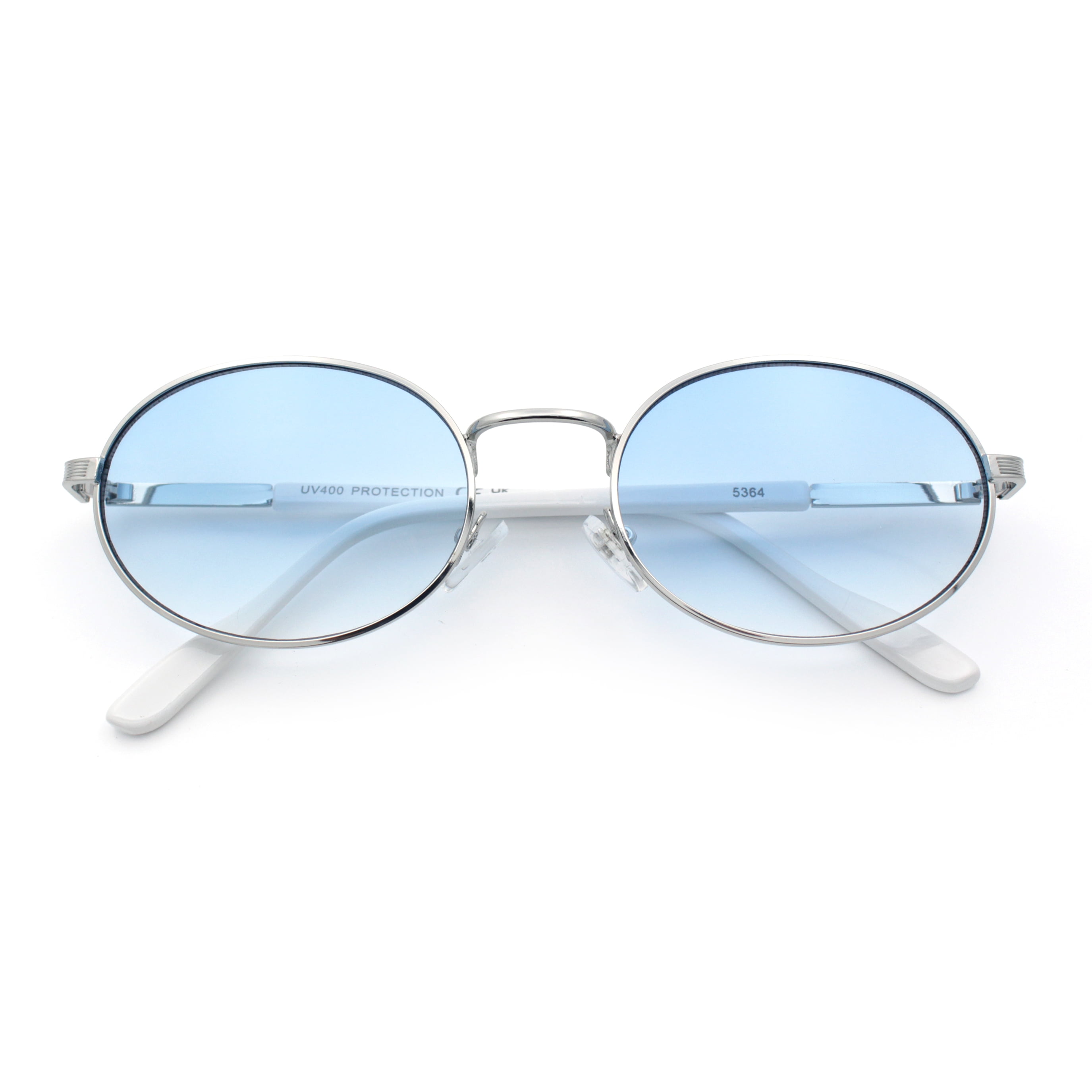 Classy Oval 90s Hip Hop Rapper Shade Metal Rim Retro Sunglasses Silver ...
