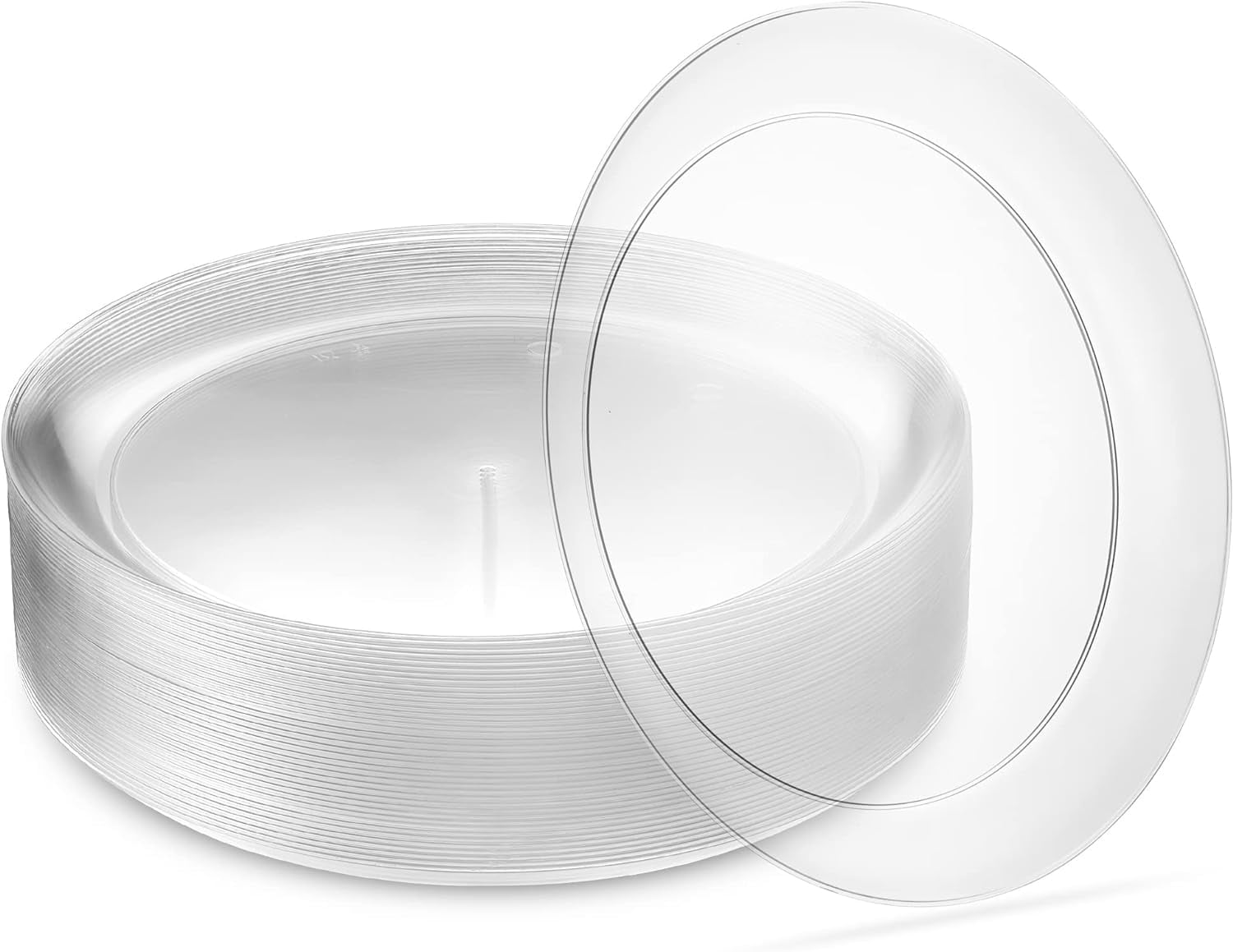 PLASTICPRO 10" Crystal Clear Plastic Plates Disposable Plates for Party ...