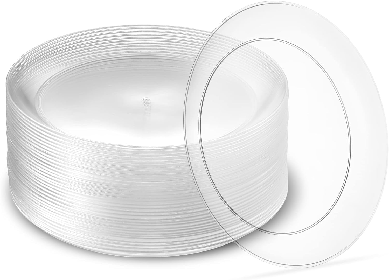 PLASTICPRO 7" Crystal Clear Plastic Plates Disposable Plates for Party ...