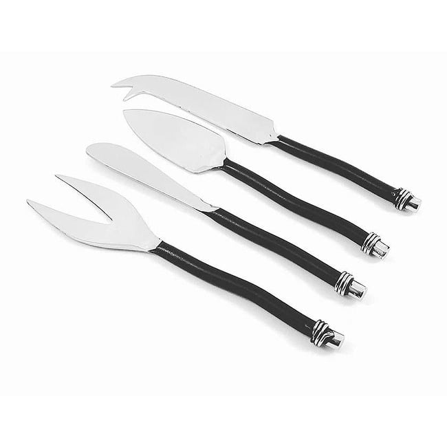 Classy R US LLC Cheese knives set of 4 (Stainless Steel, curved handle ...