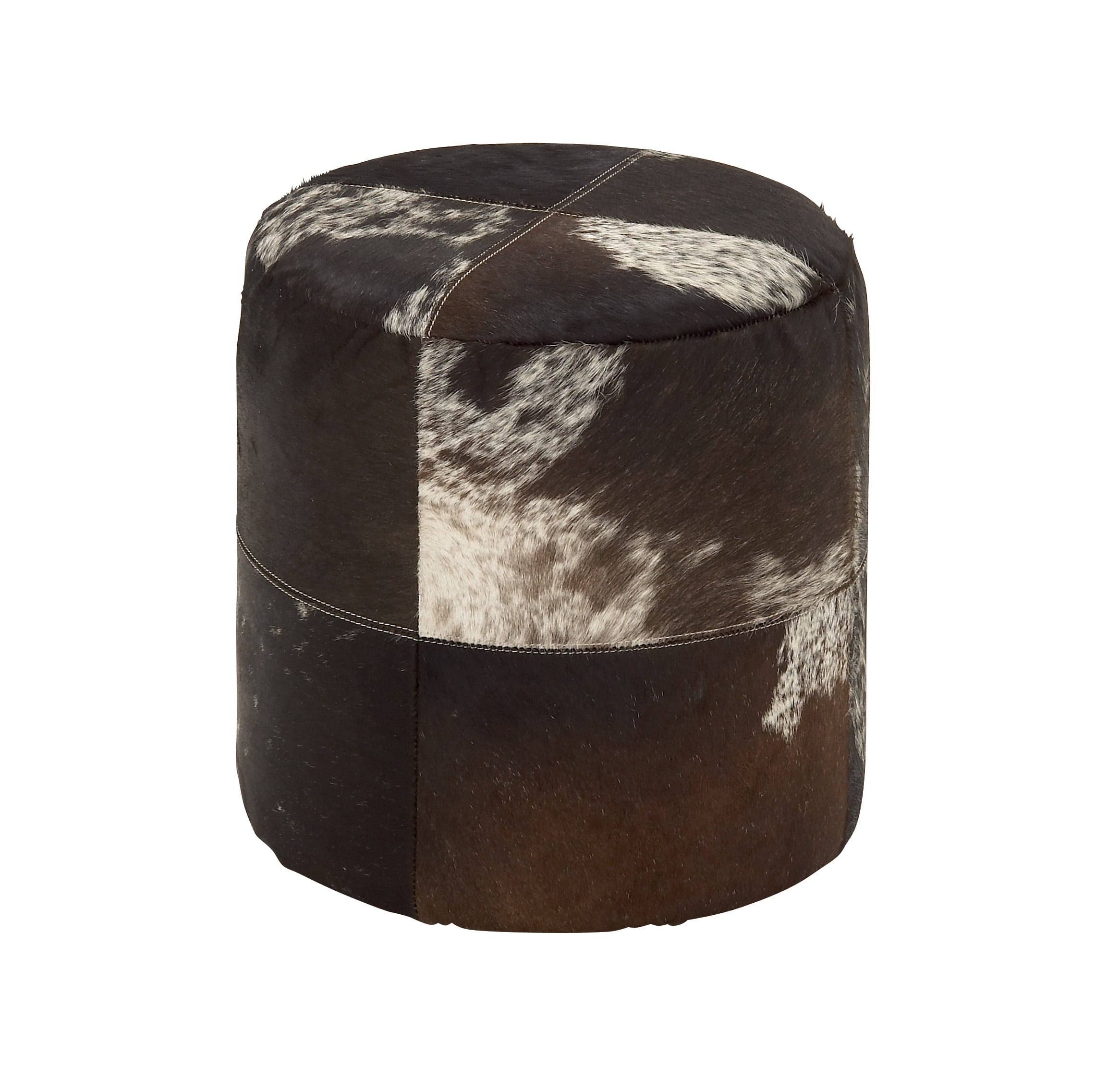 Classy Round Wood Leather Ottoman - Walmart.com