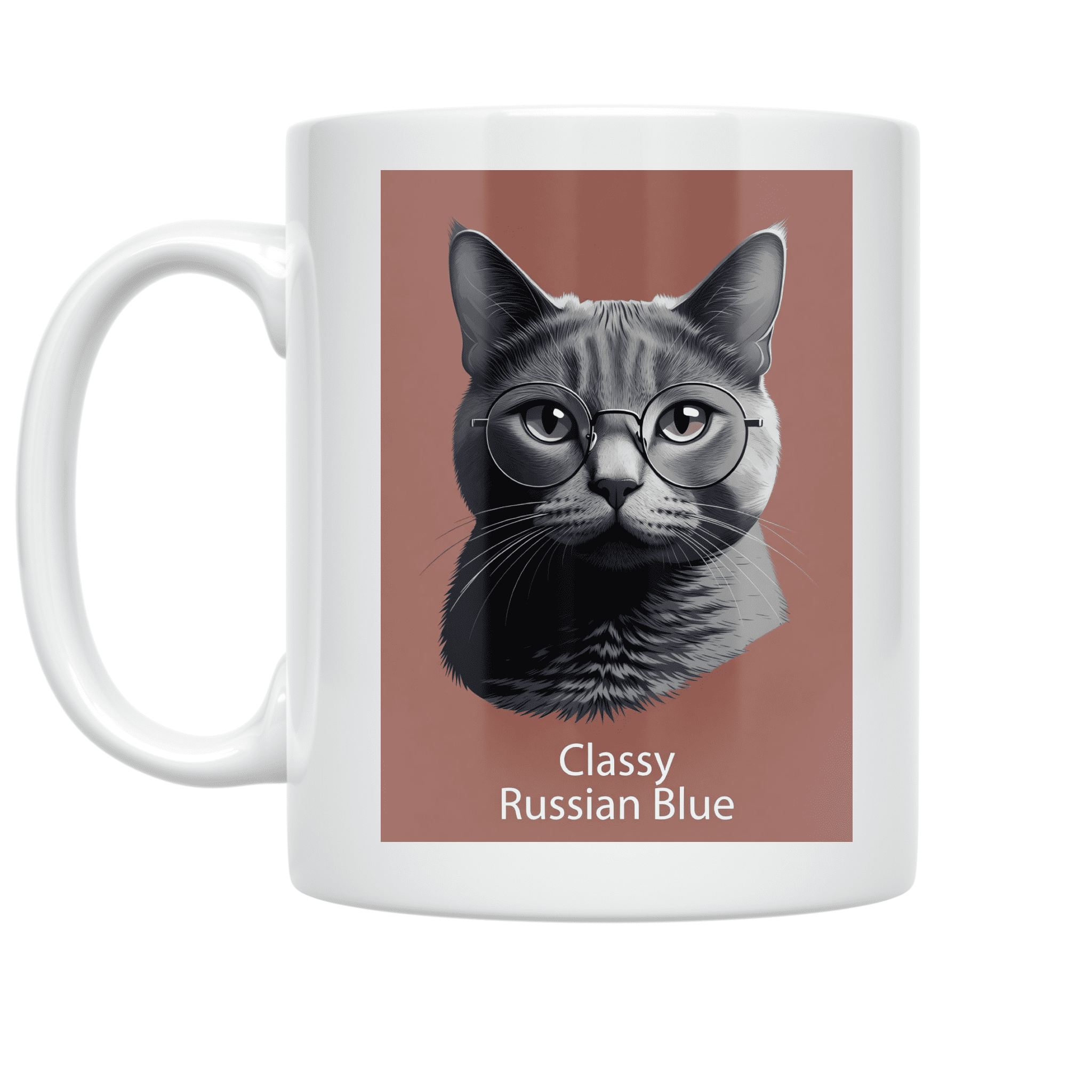 Classy Russian Blue Cat Art - Cat Lover - 11 oz Ceramic Coffee Mug ...
