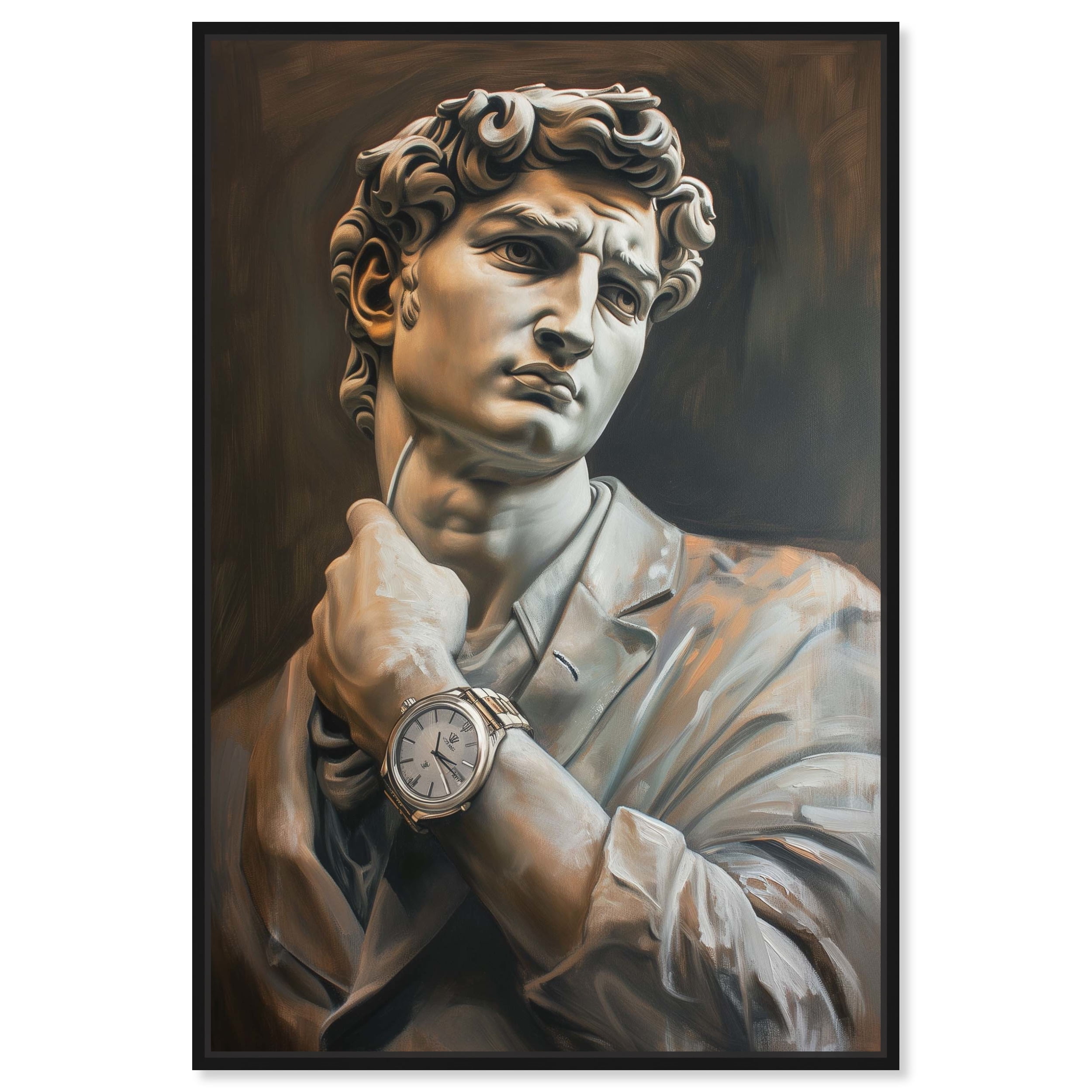 Classy Sculpture Men Style Man Cave Canvas Wall Art by Notoriart, Black ...