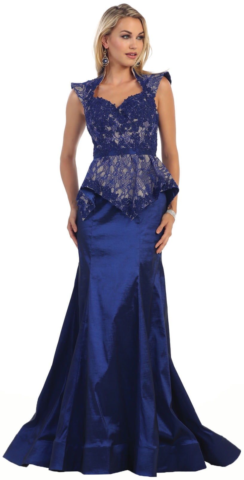 Classy Two Tone Peplum Evening Gown - Walmart.com