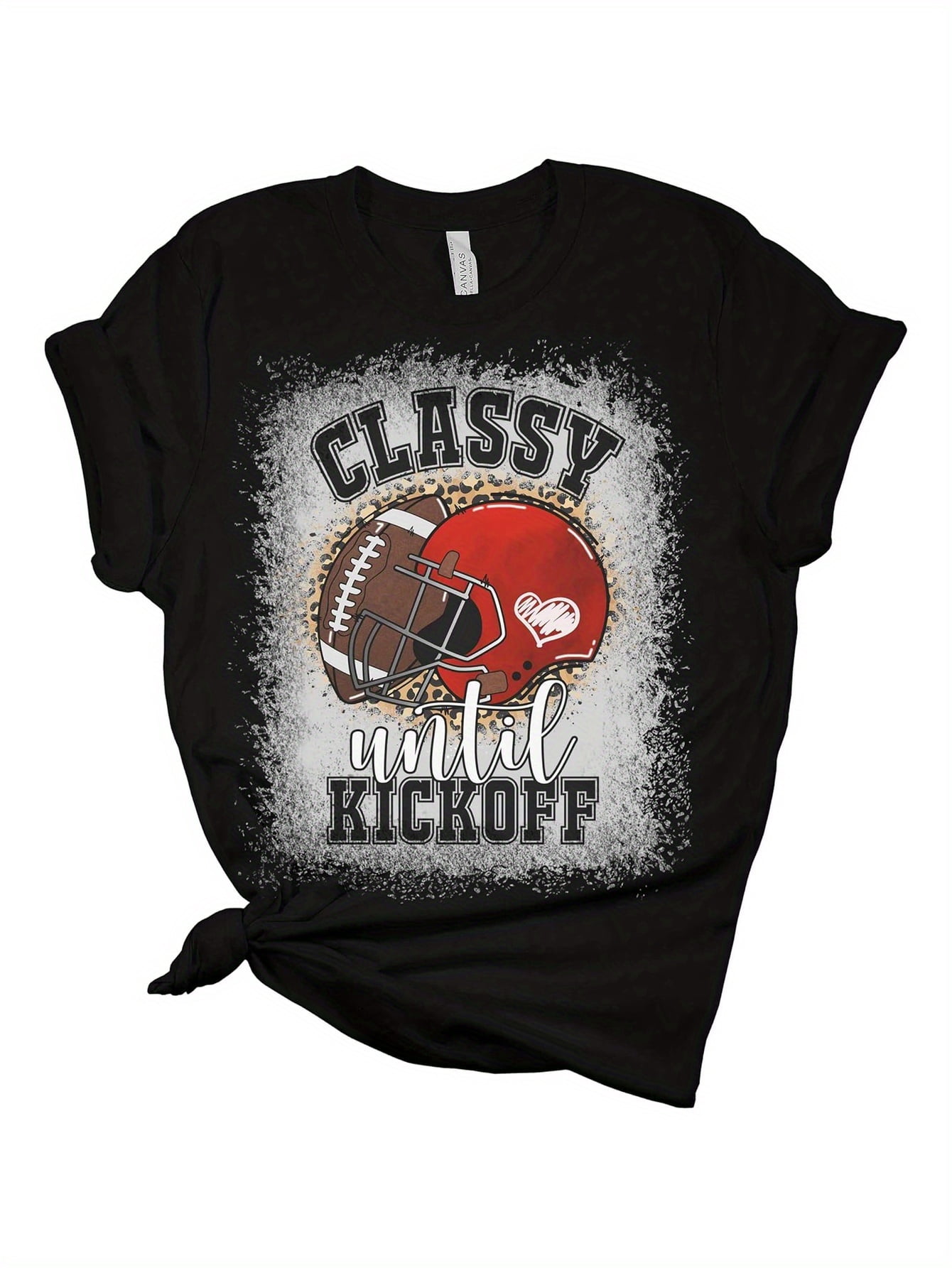 Classy Until Kickoff Football Shirt Leopard Print Red Helmet Game Day ...