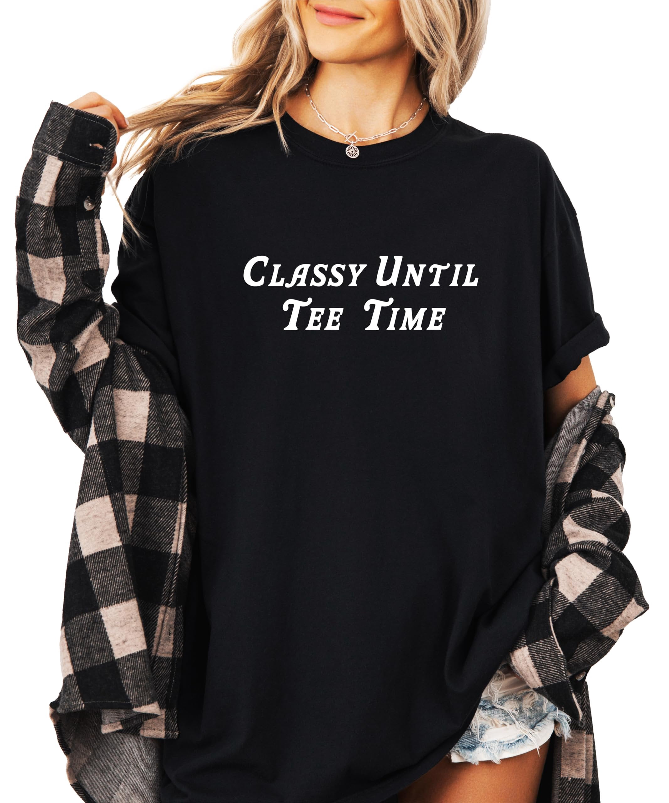 Classy Until Tee Time T-Shirts for Women Trendy Golf Tournament Outfit ...
