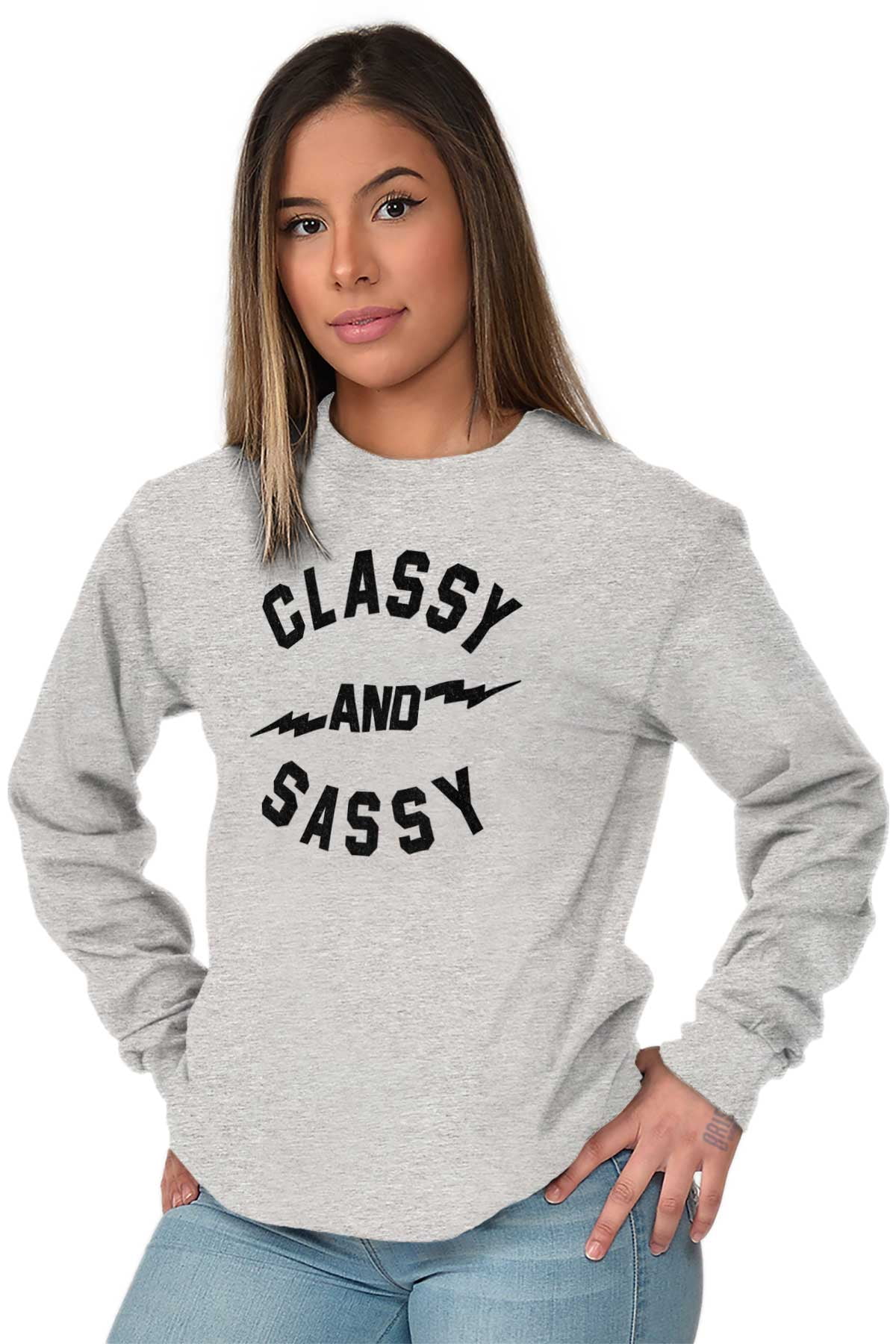 Classy and Sassy Strong Gym Workout Women's Long Sleeve T Shirt Brisco ...