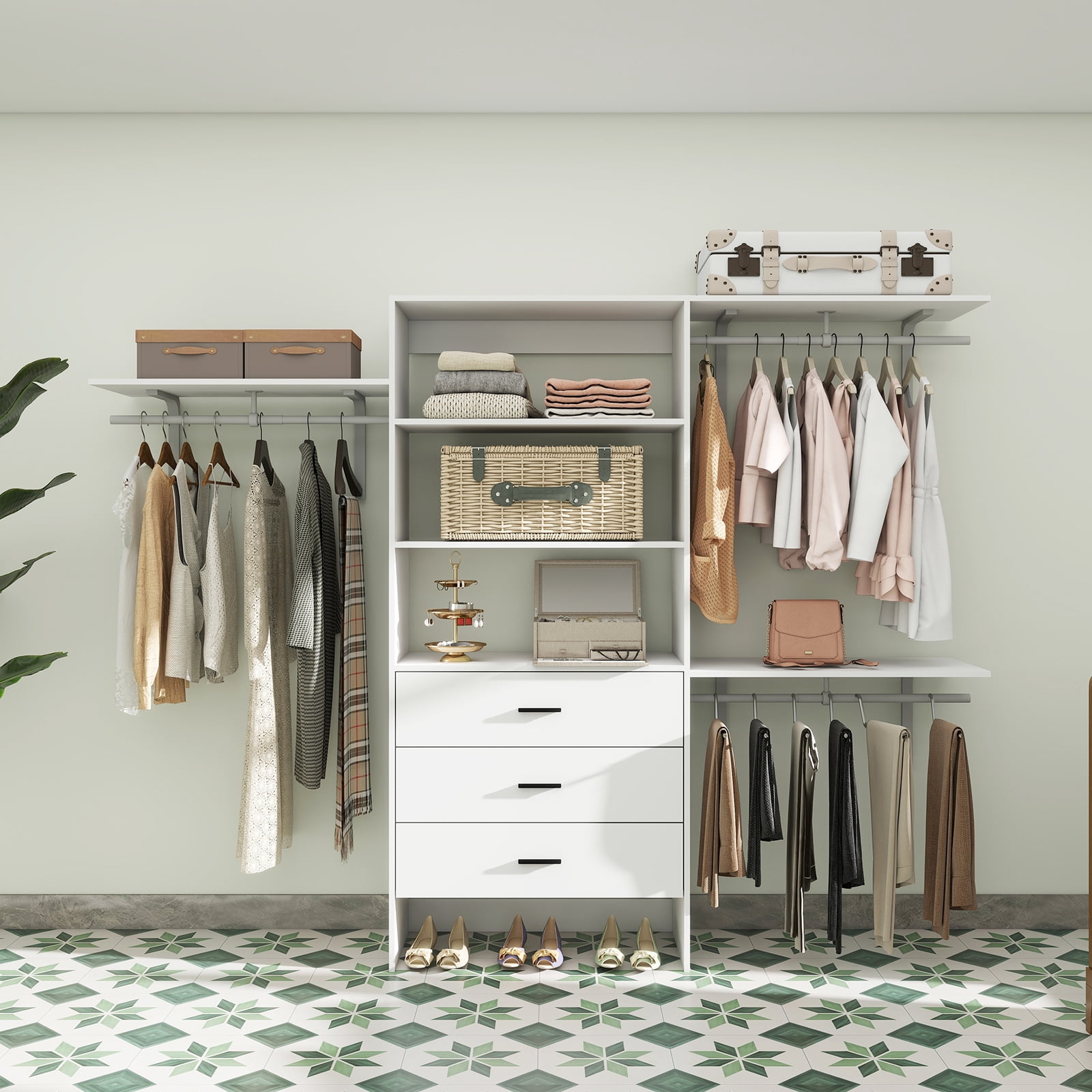 ClassyCabin Freestanding Closet System, Modern Walk In Closet Organizer ...