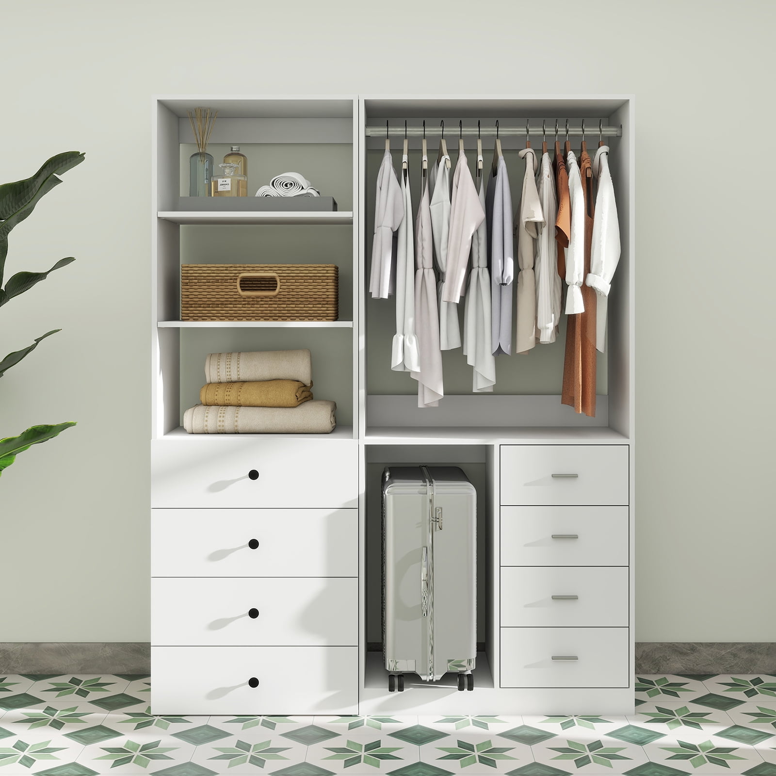 ClassyCabin Freestanding Closet System, Modern Walk In Closet Organizer ...