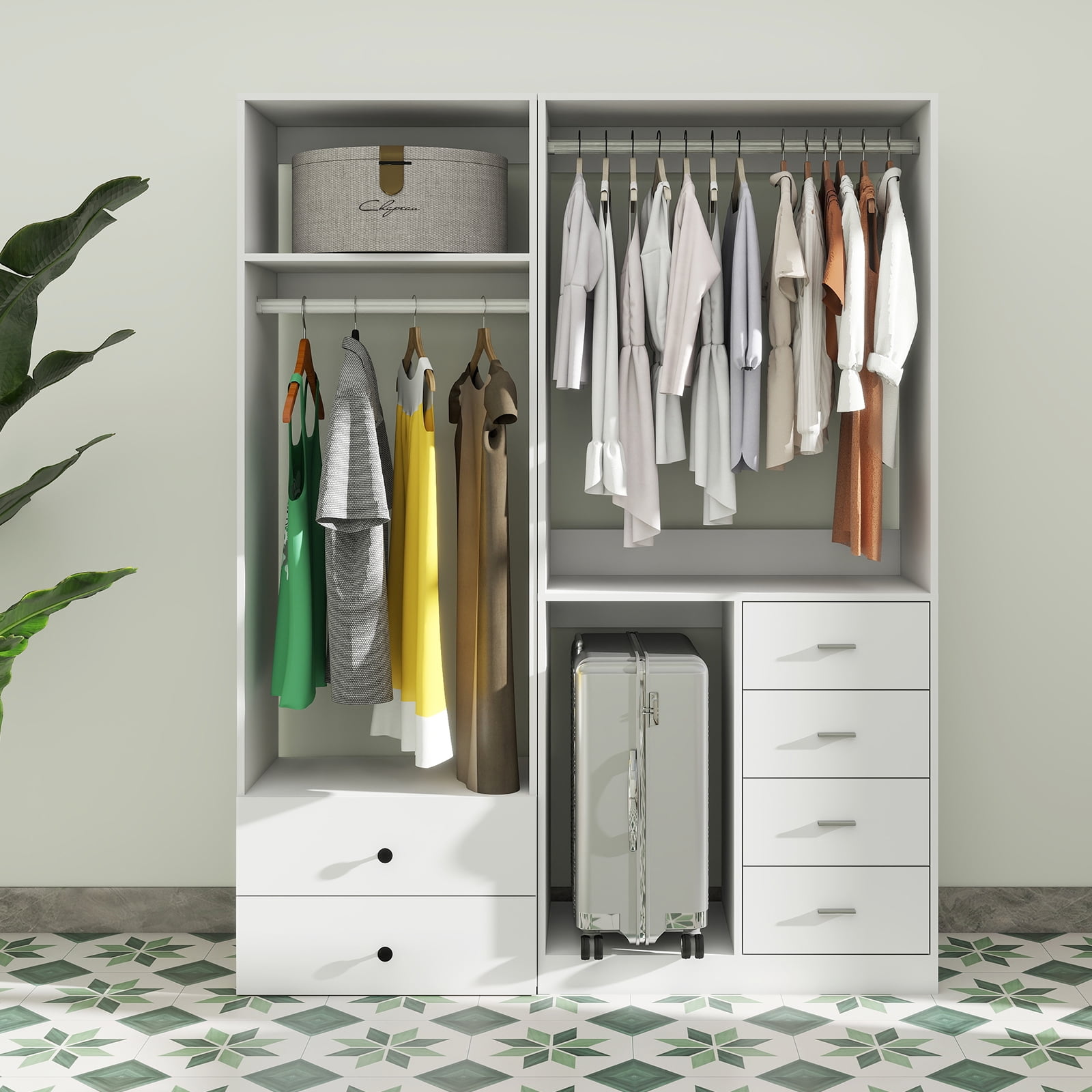 ClassyCabin Freestanding Closet System, Modern Walk In Closet Organizer ...