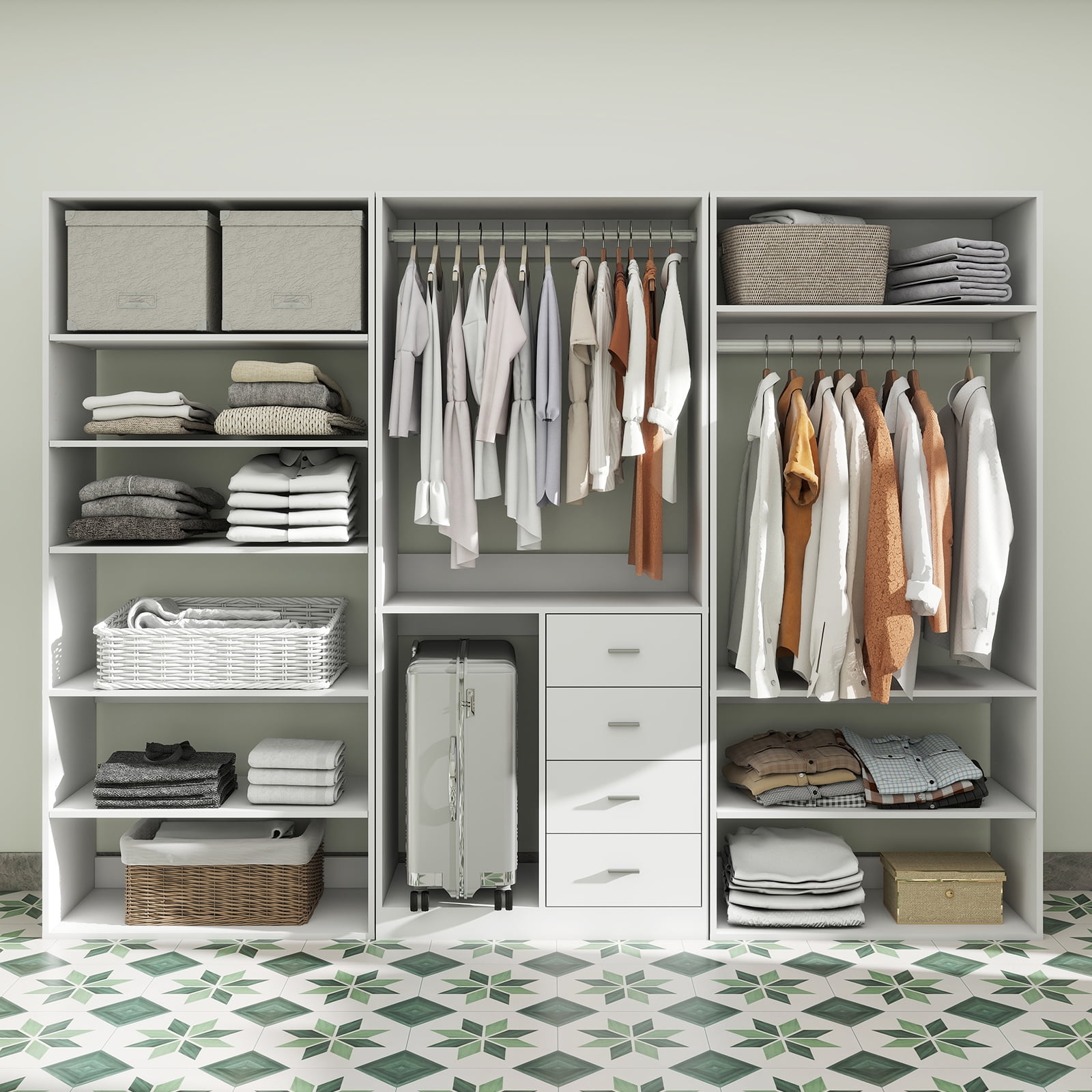 ClassyCabin Freestanding Closet System, Modern Walk In Closet Organizer ...