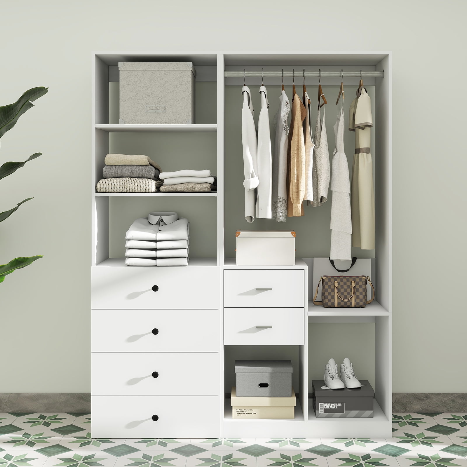 ClassyCabin Freestanding Closet System, Modern Walk In Closet Organizer ...