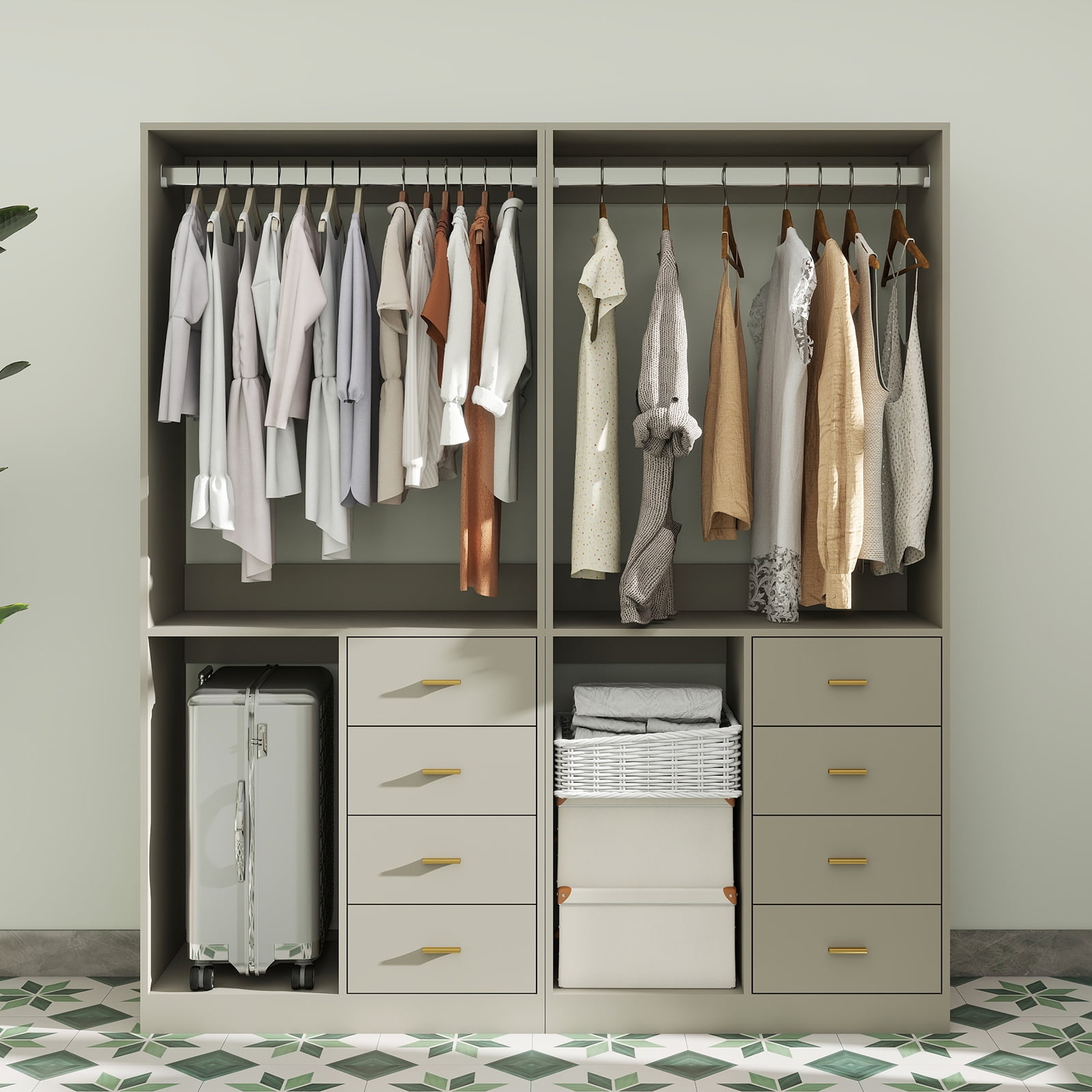 ClassyCabin Freestanding Closet System, Modern Walk In Closet Organizer ...