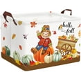 Clastyle Pumpkin Turkey Gift Basket Large Maple Leaf Scarecrow Cart ...