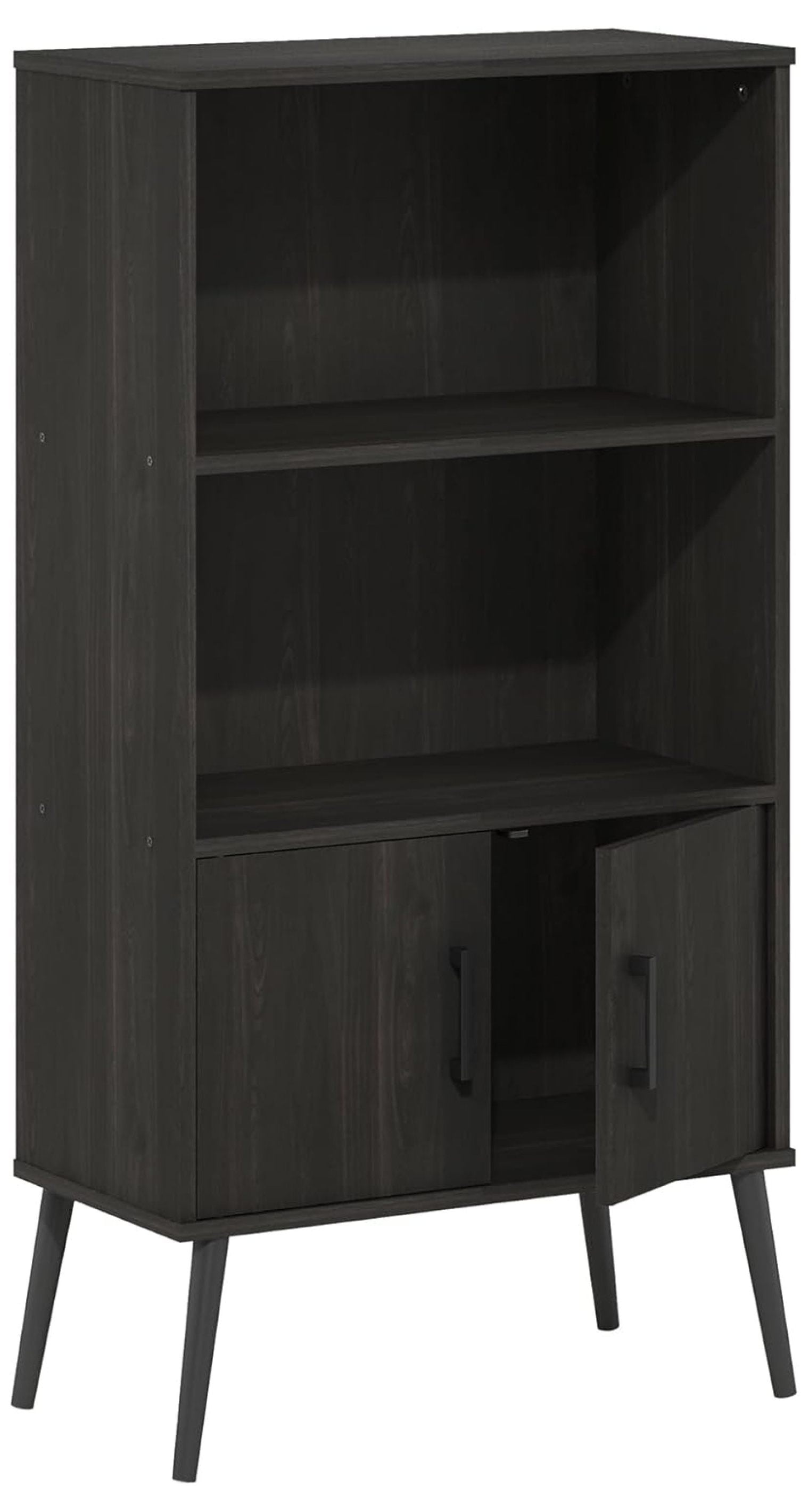 Claude Century Style Accent Wooden Leg Bookcase Cabinet with Storage ...