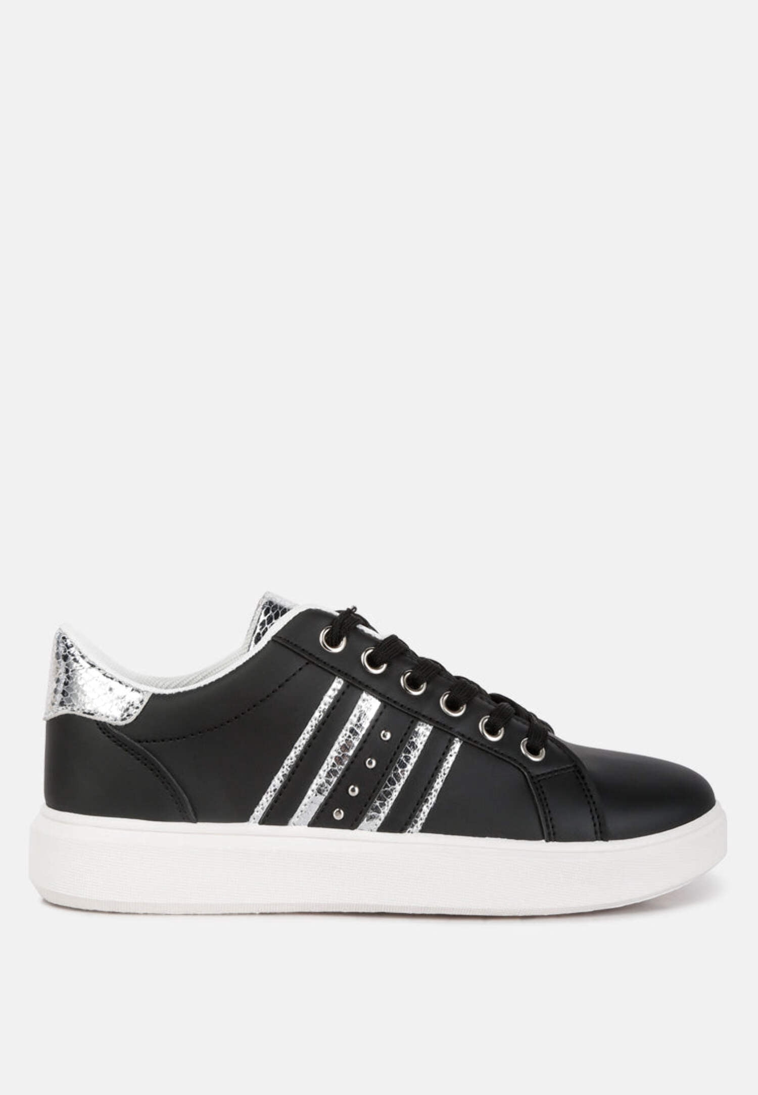 Claude Faux Leather Back Panel Detail Sneakers - Walmart.com
