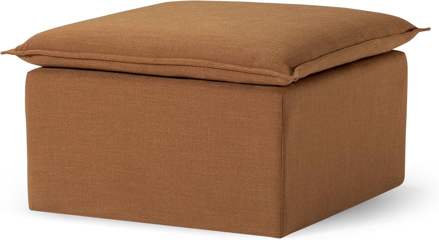 Claude Large Square Upholstered Ottoman, Cushioned Footrest for Living ...