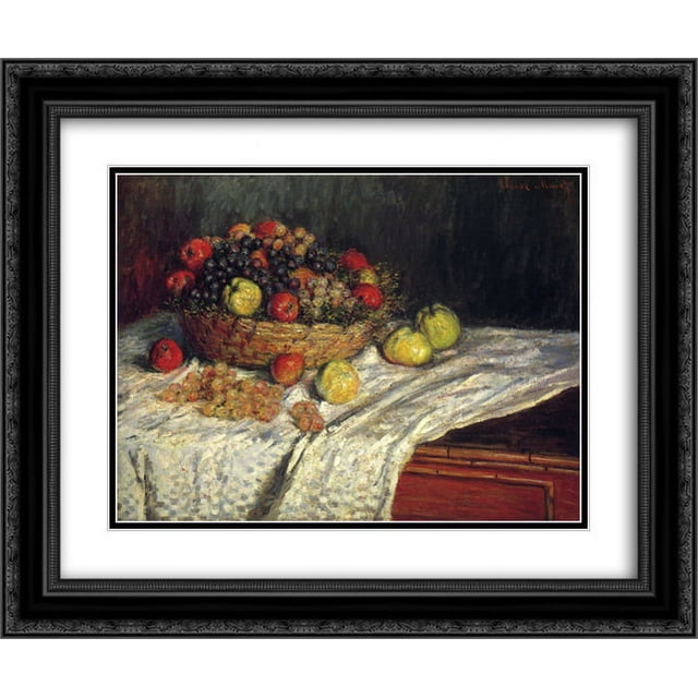 Claude Monet 2x Matted 24x20 Black Ornate Framed Art Print 'Fruit ...