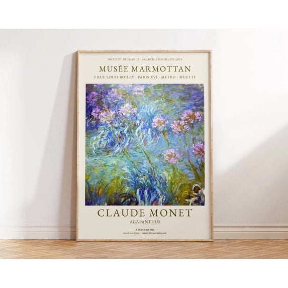 Claude Monet Agapanthus Botanical Print, Unframed Paper Poster 16x20in ...
