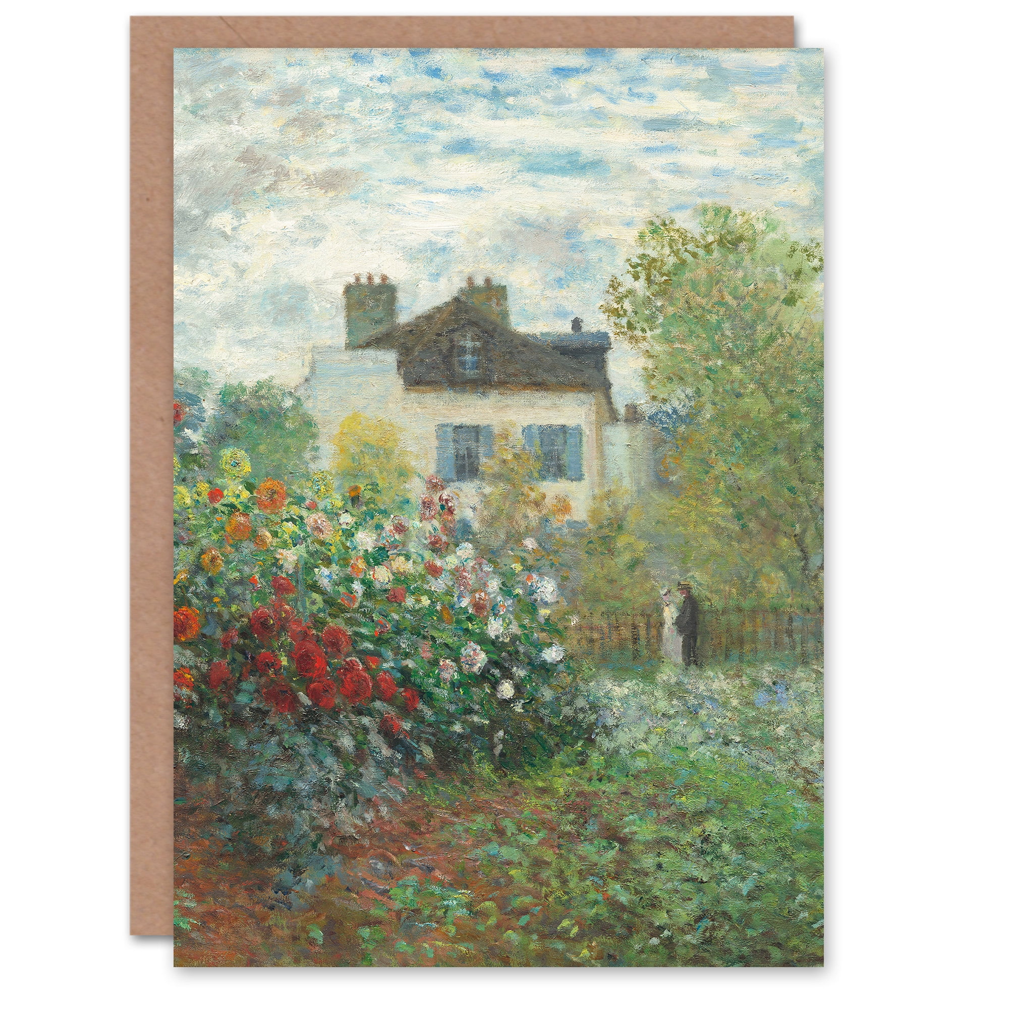 Claude Monet Art Card Corner of the Garden with Dahlias - Walmart.com