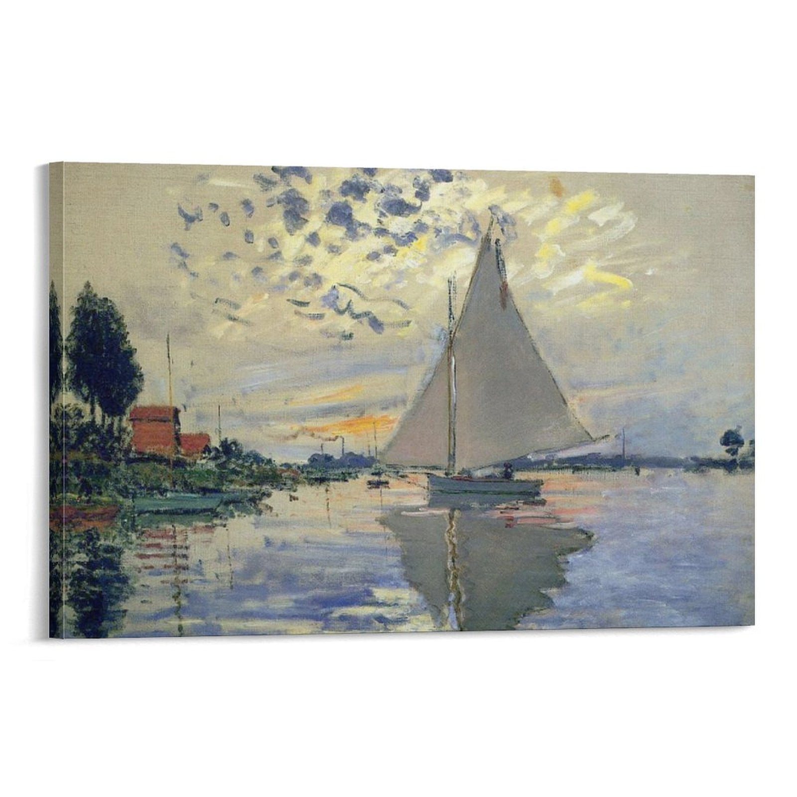 Claude Monet ArtWork - Sailboat at Le Petit Gennevilliers Poster Artworks Picture Print Poster ...