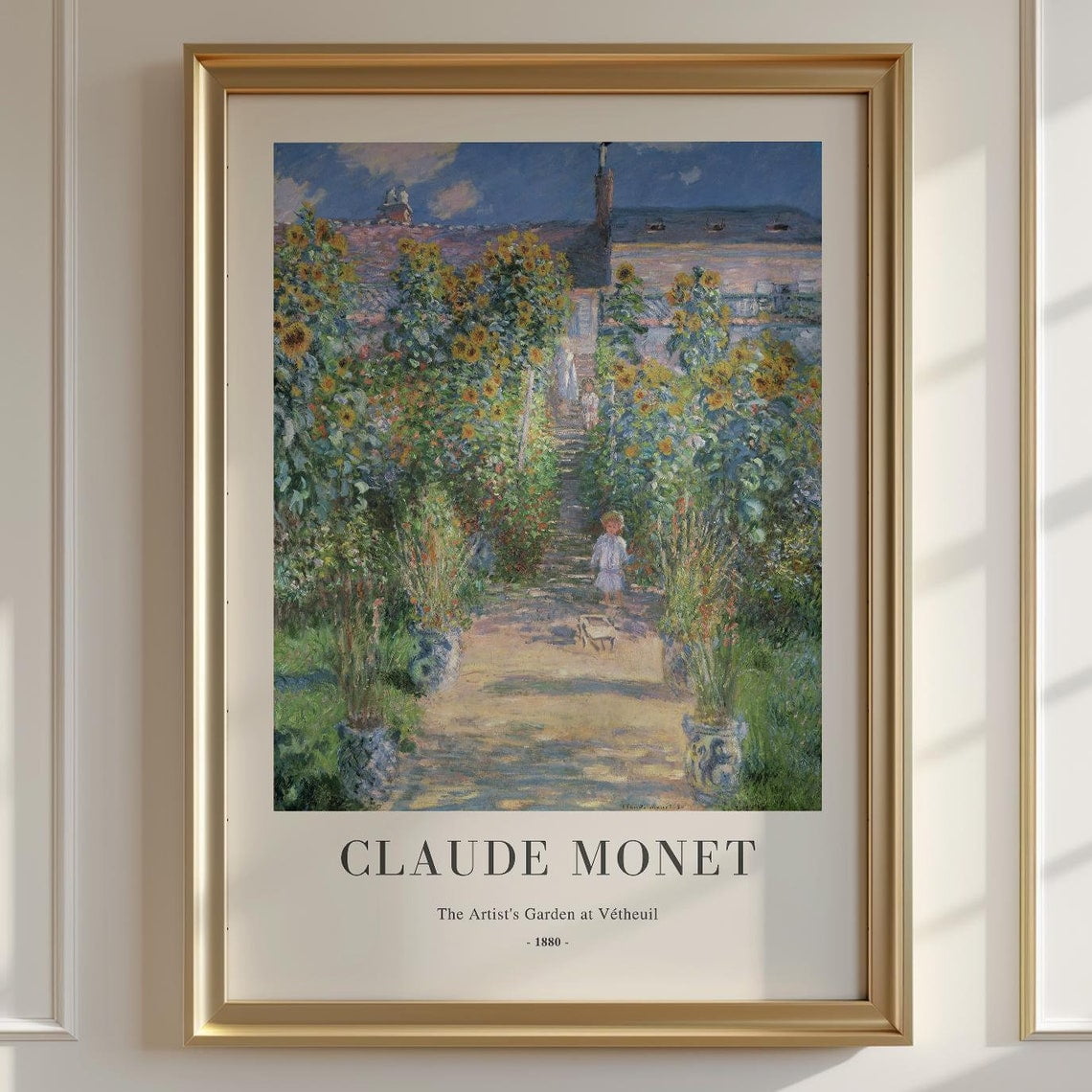 Claude Monet - The Artist'S Garden At Vetheuil 1880 - Framed Wall Art ...
