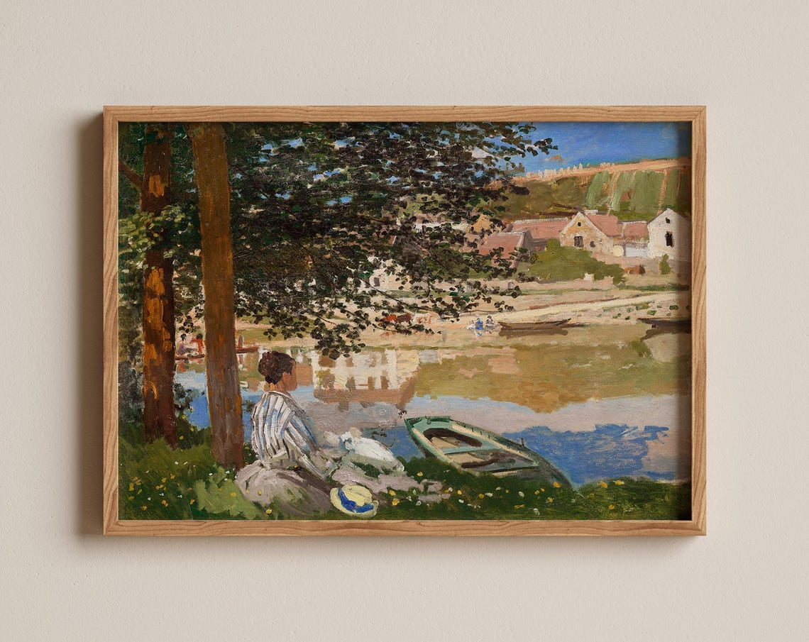 Claude Monet On The Bank Of The Seine Bennecourt Impressionist ...