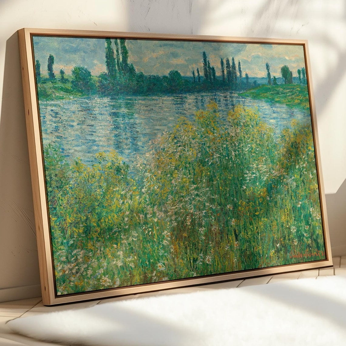 Claude Monet - Banks Of The Seine, Vetheuil 1880 - Framed Wall Art ...