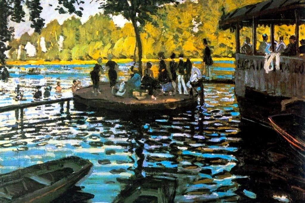 Claude Monet Bathing at La Grenouillre Oil On French Impressionist ...