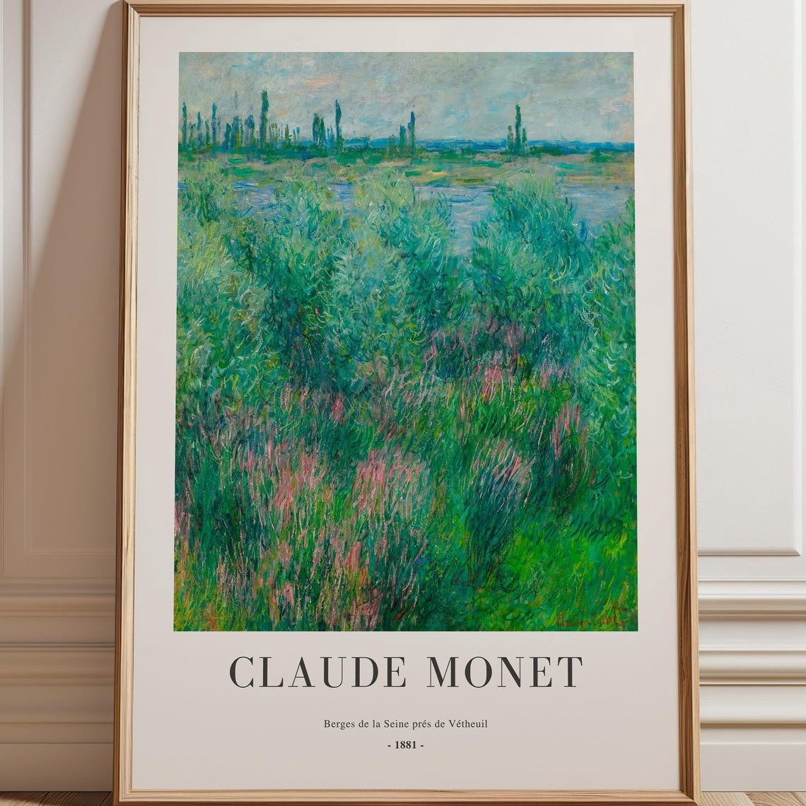 Claude Monet - Berges De La Seine Prés De Vétheuil 1881 Wall Art - Oil ...