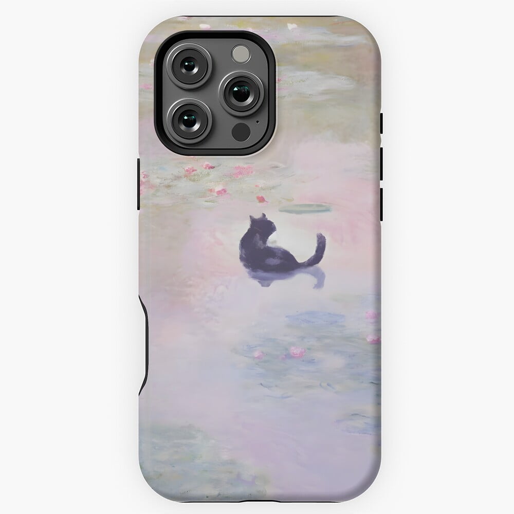 Claude Monet Black Cat in the Water Lily Pond Phone Case for iPhone 16 ...