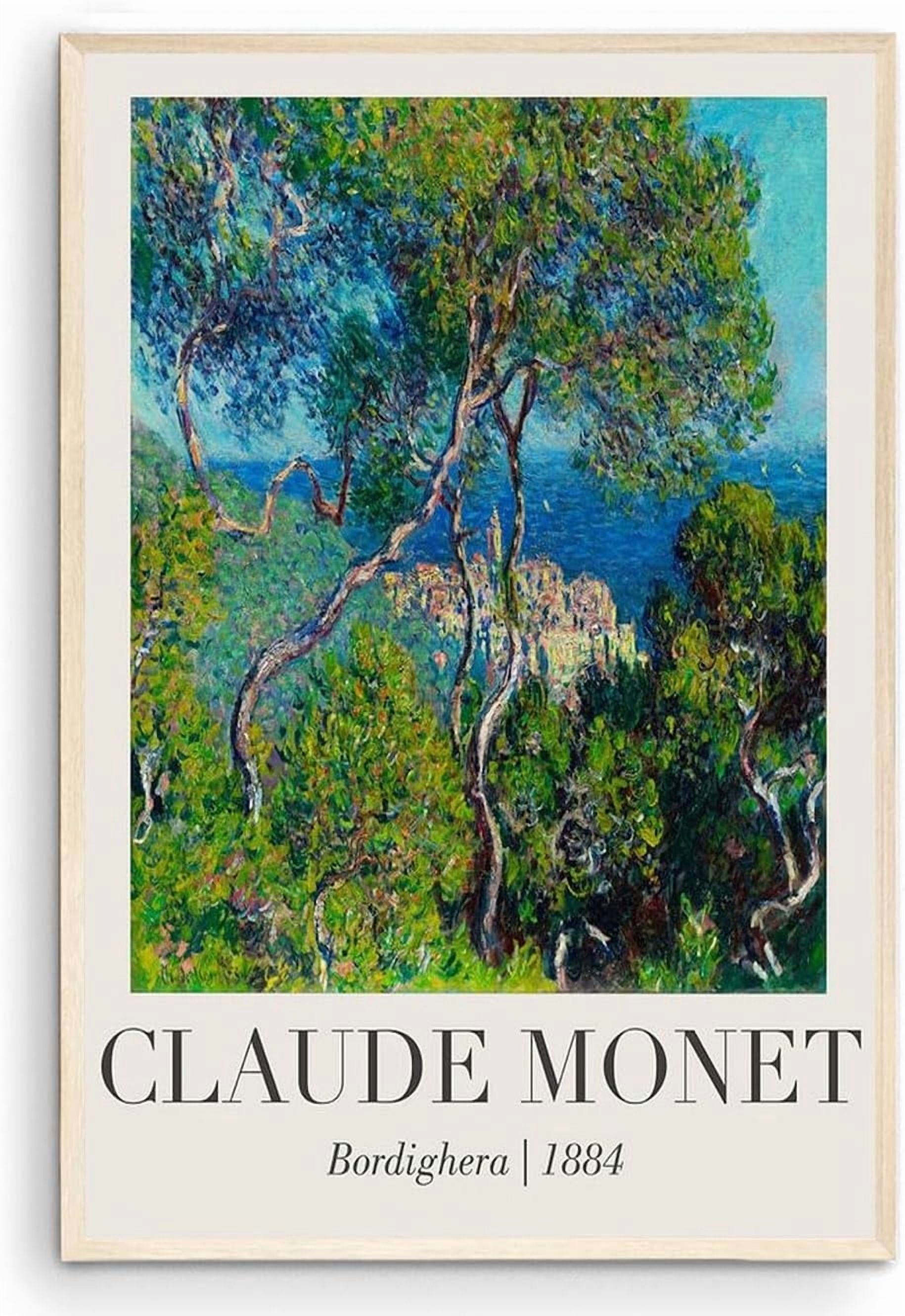 Claude Monet Bordighera Wall Art Print, Vintage Exhibition Poster ...
