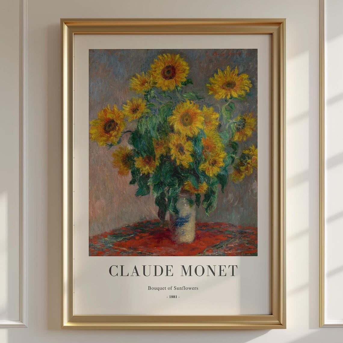 Claude Monet - Bouquet Of Sunflowers 1881 Wall Art - Still Life ...