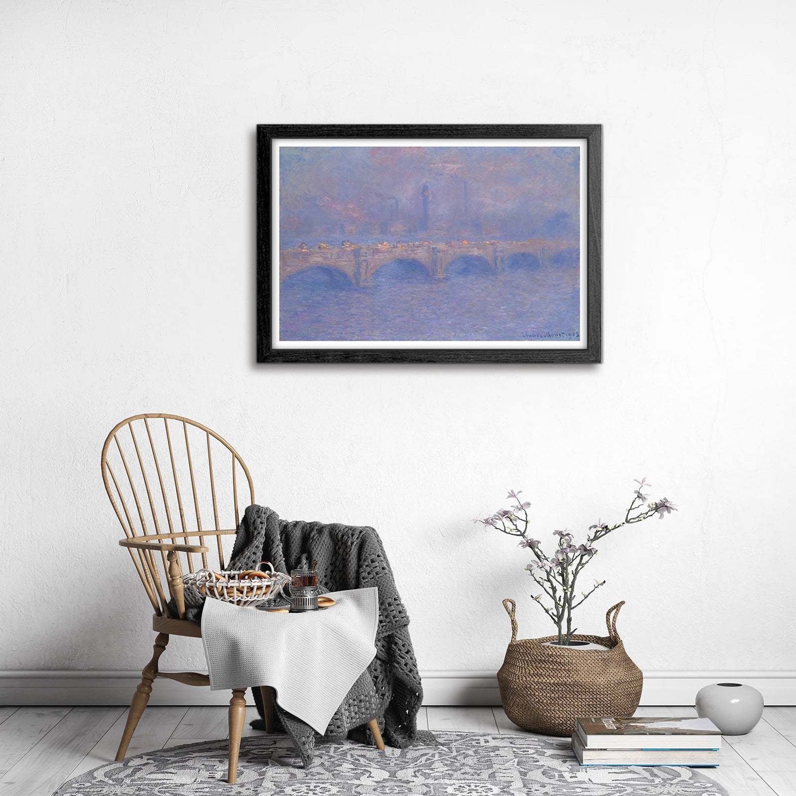 Claude Monet Canvas Prints Wall Art Famous Oil Painting Reproduction, Waterloo Bridge, Sunlight ...