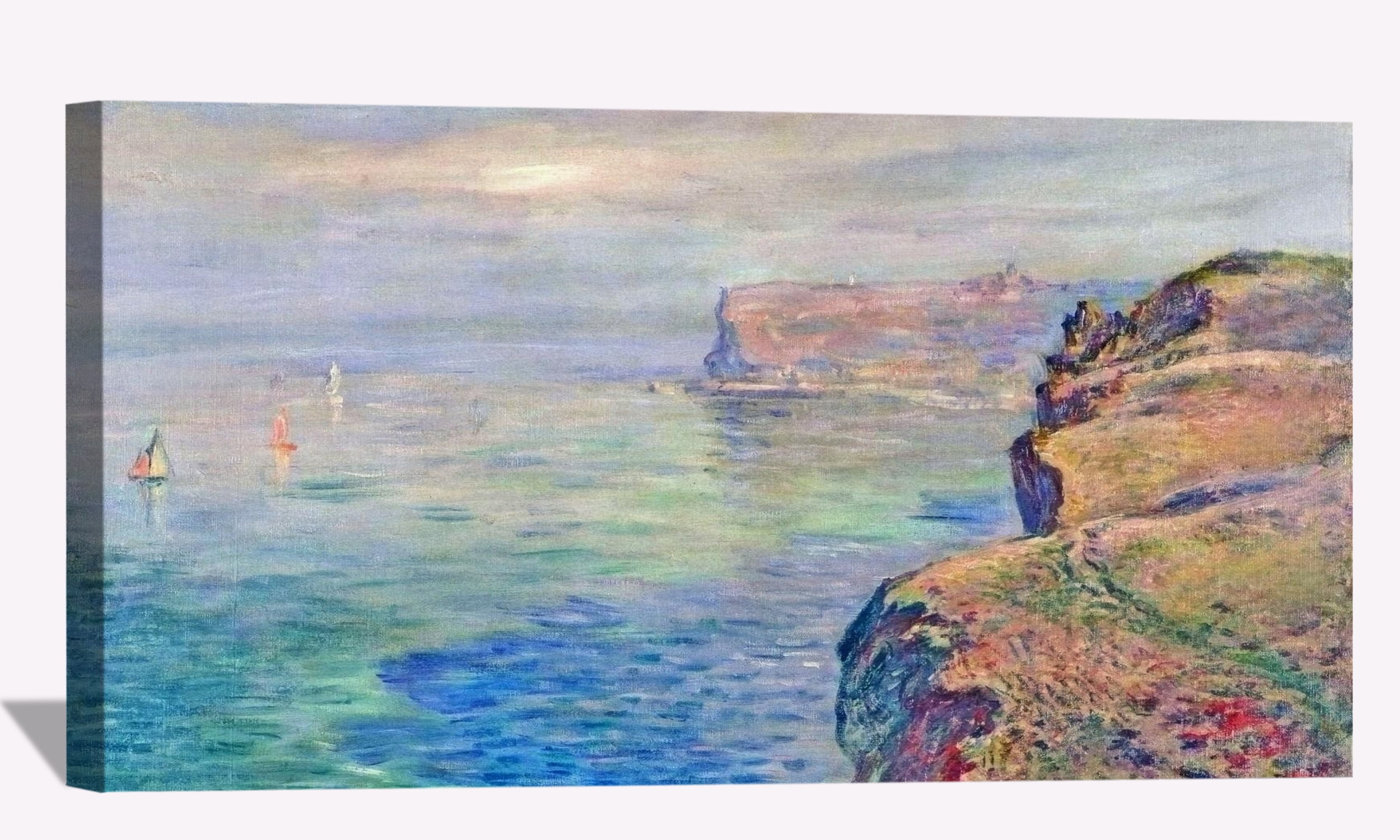 Claude Monet Canvas Wall Art Monet Cliff At Grainval Near Fecamp Framed ...