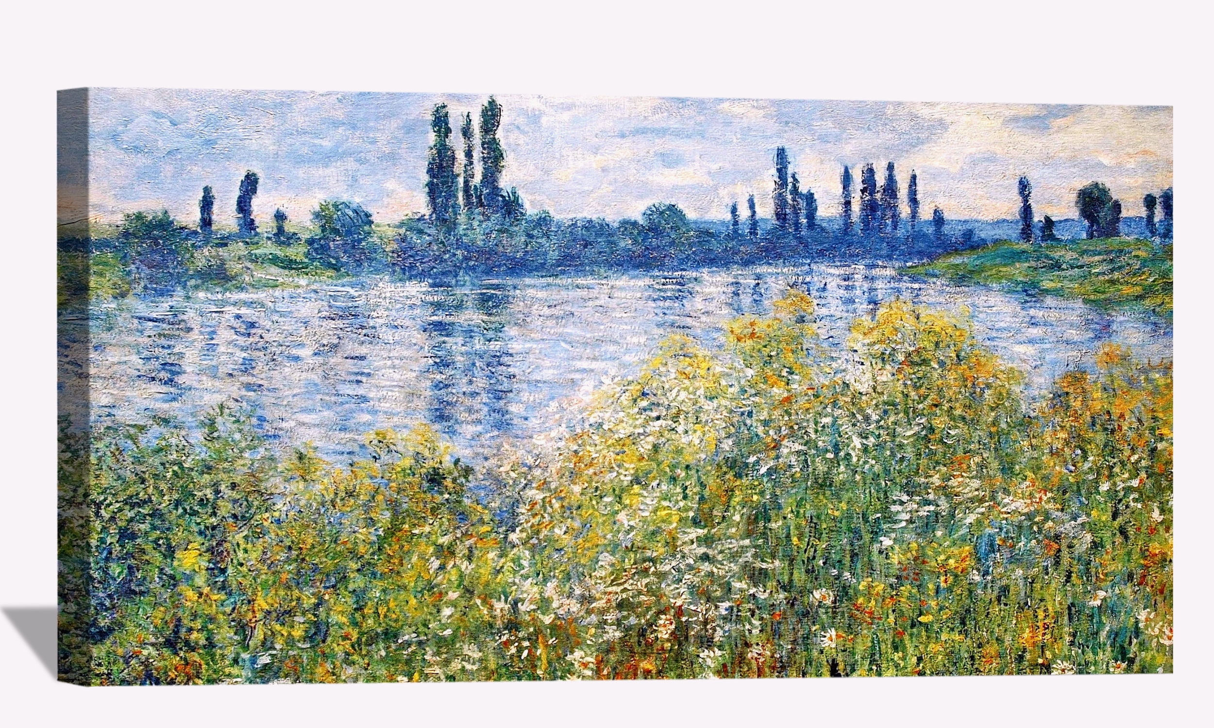 Claude Monet Canvas Wall Art Monet Flowers Near Vetheuil Framed ...
