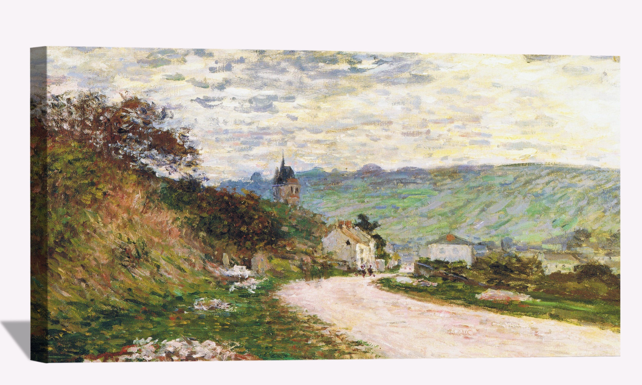 Claude Monet Canvas Wall Art Monet Route A Vetheuil Framed Painting For ...