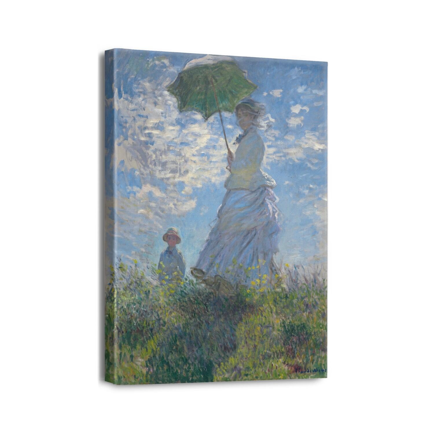 Claude Monet Canvas Wall Art - The Promenade, Woman with a Parasol ...