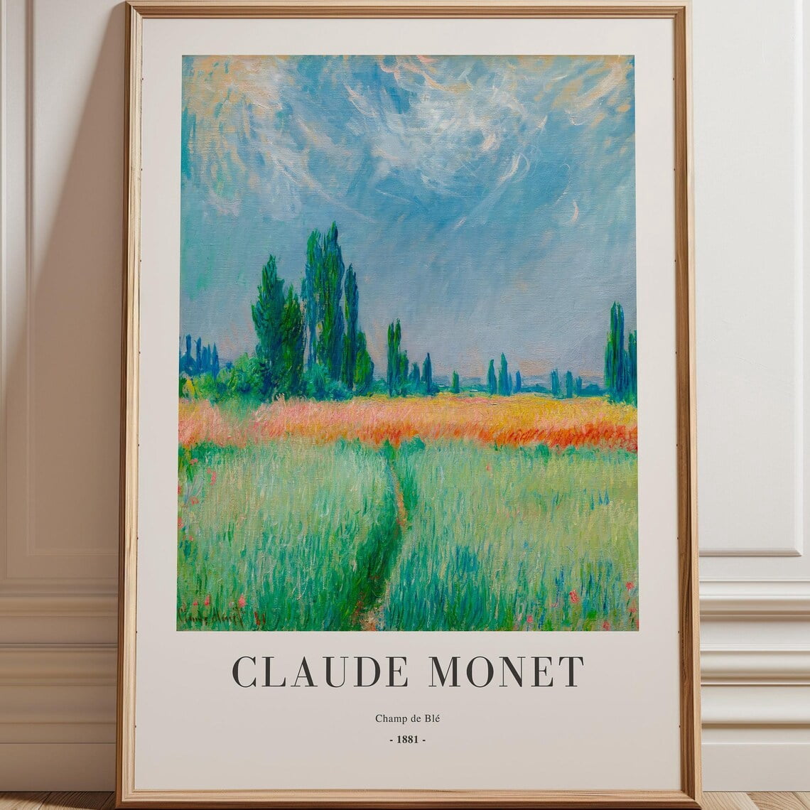 Claude Monet - Champ De Ble 1885 Wall Art - Farmhouse Decor - Wall Art ...
