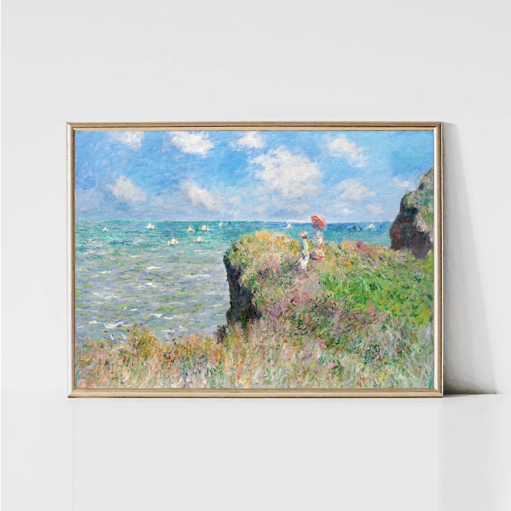 Claude Monet Cliff Walk At Pourville, Impressionist Landscape Painting ...