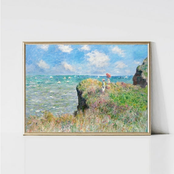 Claude Monet Cliff Walk At Pourville, Impressionist Landscape Painting ...