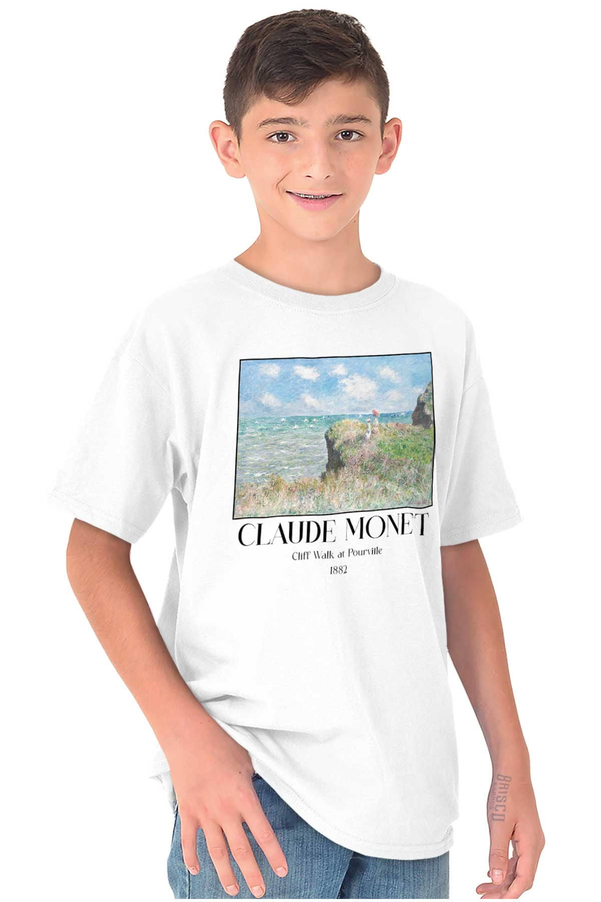 Claude Monet Cliff Walk at Pourville Crewneck T Shirts Boy Girl Teen ...