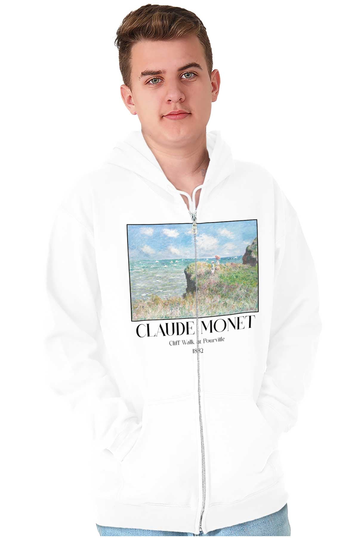 Claude Monet Cliff Walk at Pourville Zip Up Hoodie Men's Women's Brisco ...