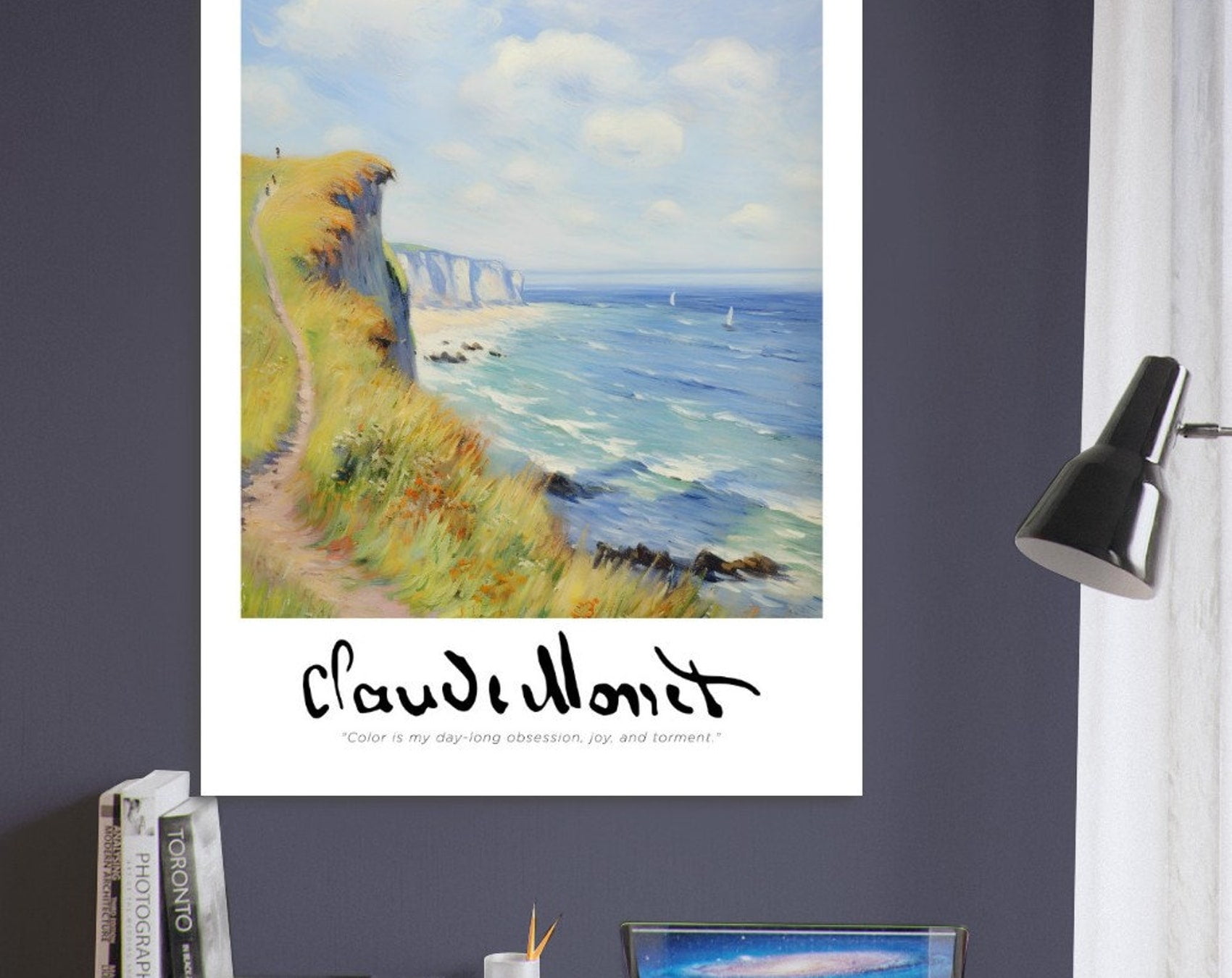 Claude Monet Coastline Blue Green Exhibition Poster Print Artist ...