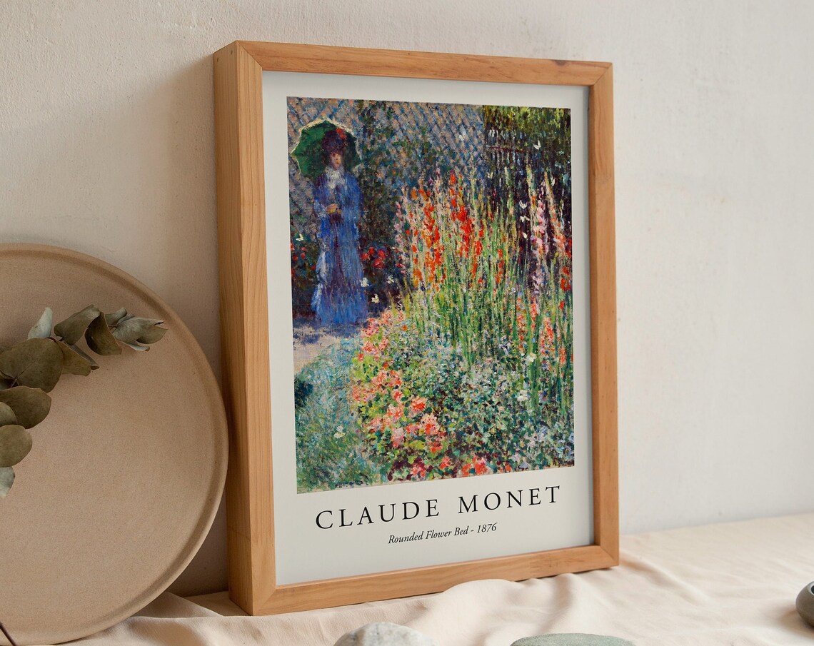 Claude Monet Exhibition Poster, Rounded Flower Bed, Monet Print, Floral ...