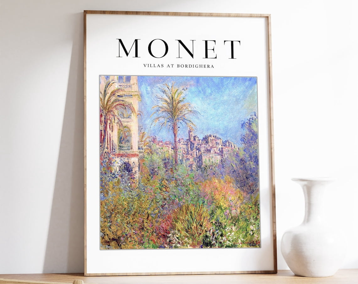 Claude Monet Exhibition Poster, Villas At Bordighera, Monet Art Print ...
