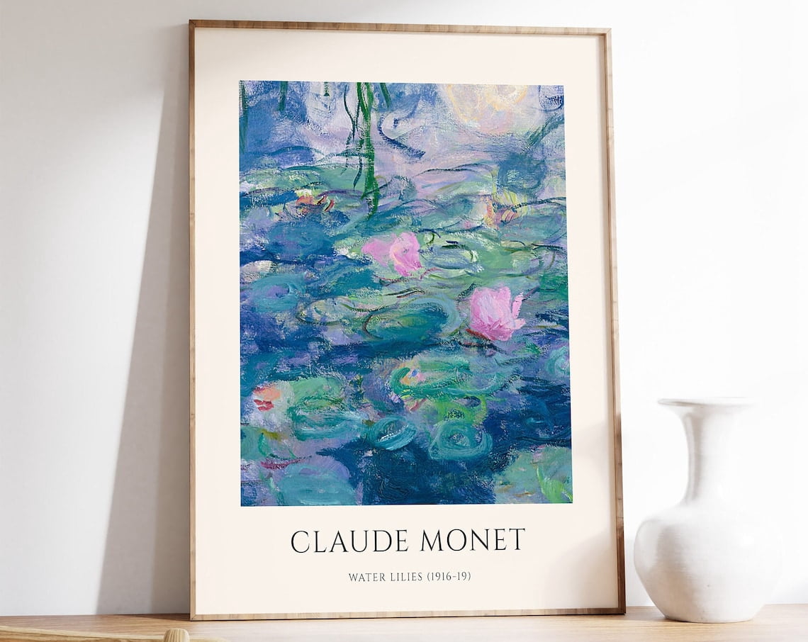 Claude Monet Exhibition Poster, Water Lilies, Monet Art Print, Floral ...